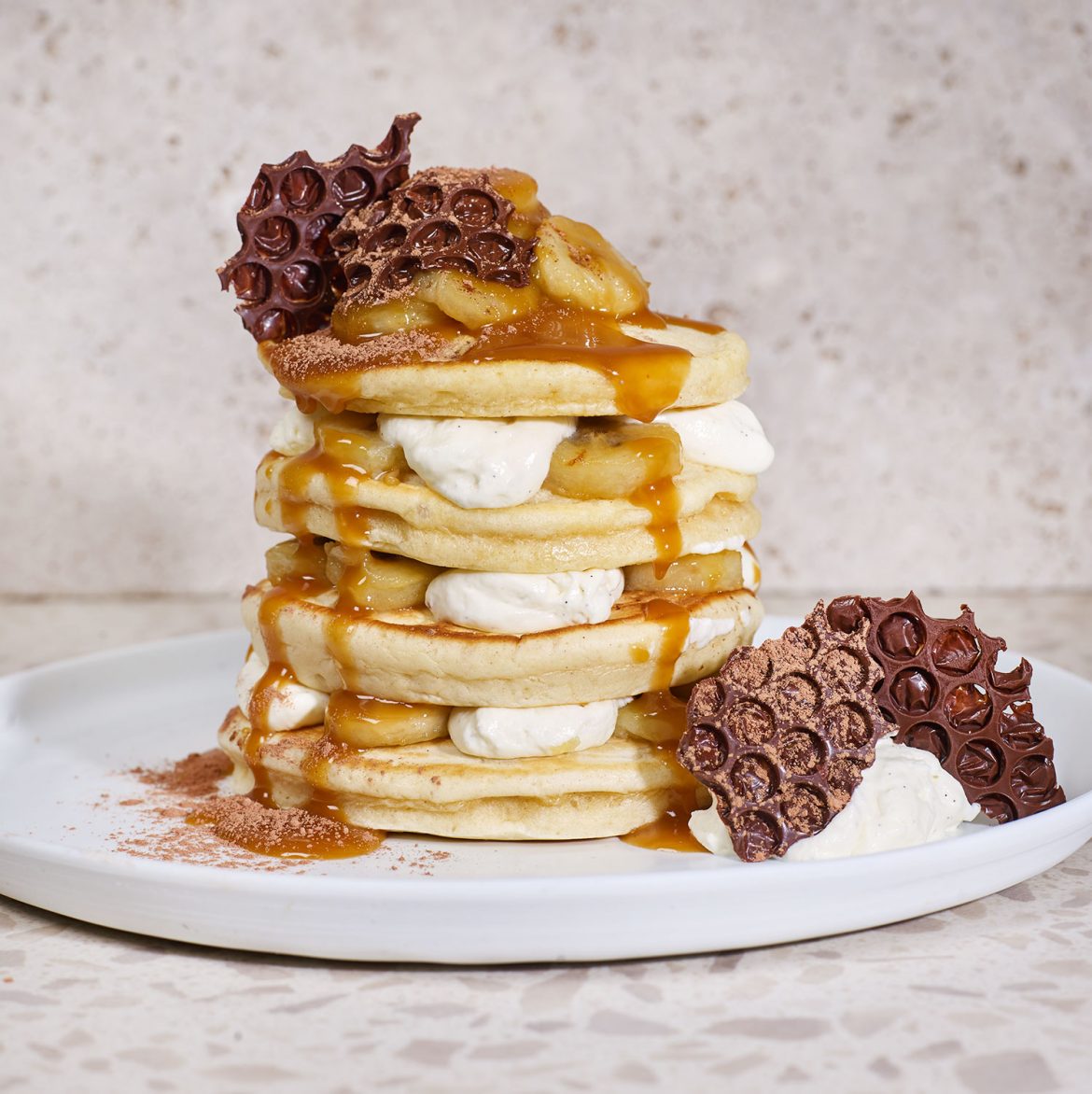 Banoffee Buttermilk Pancake Stack | Essentials Magazine Australia